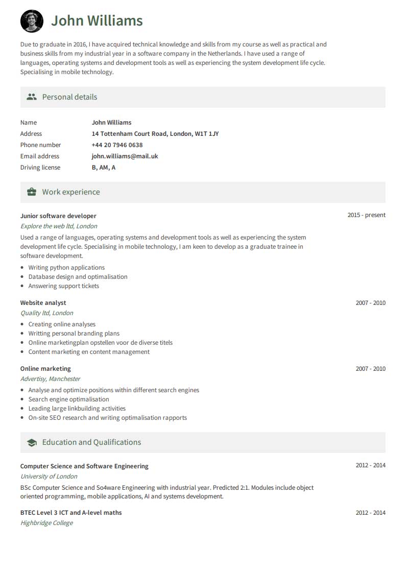 Contoh & Template CV untuk semua pekerjaan - CVMaker.co.id