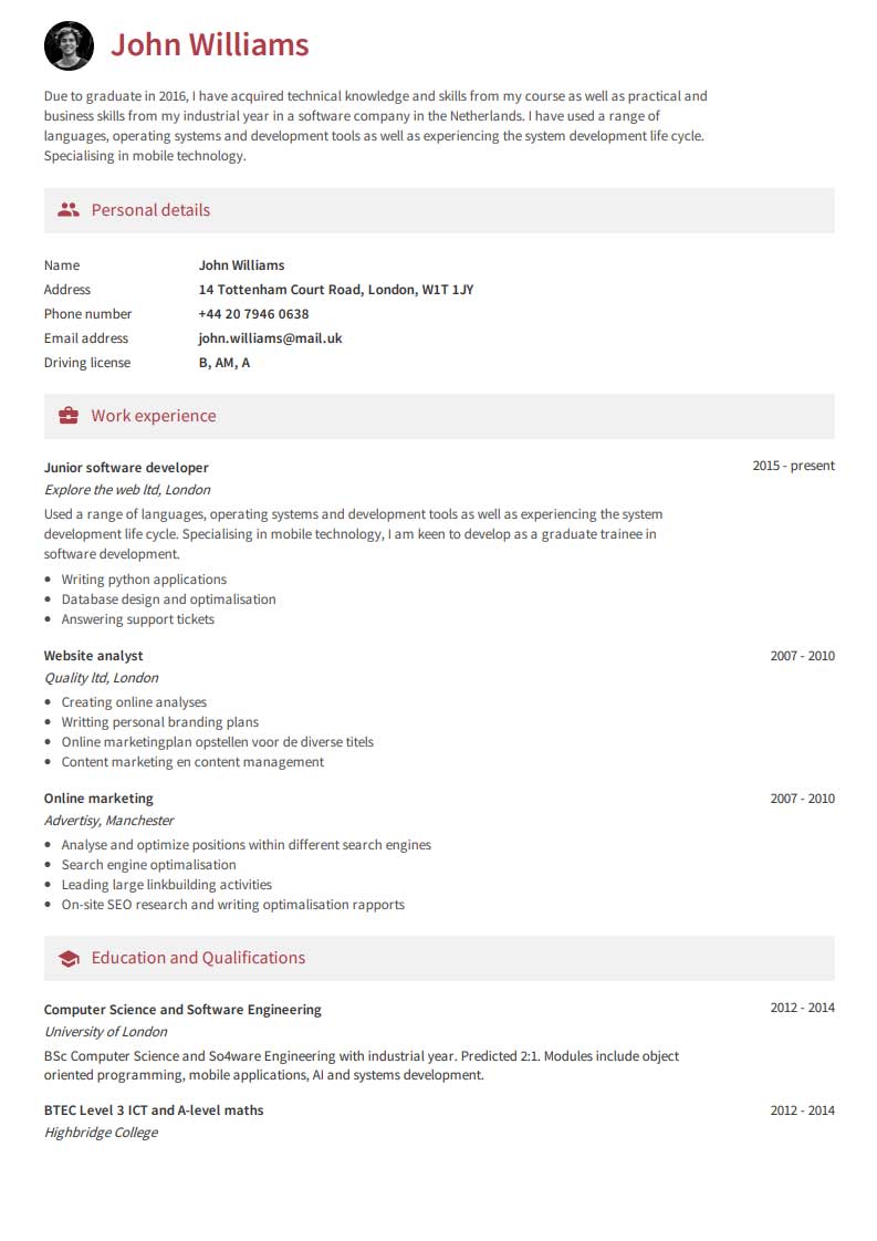 Contoh & Template CV untuk semua pekerjaan - CVMaker.co.id